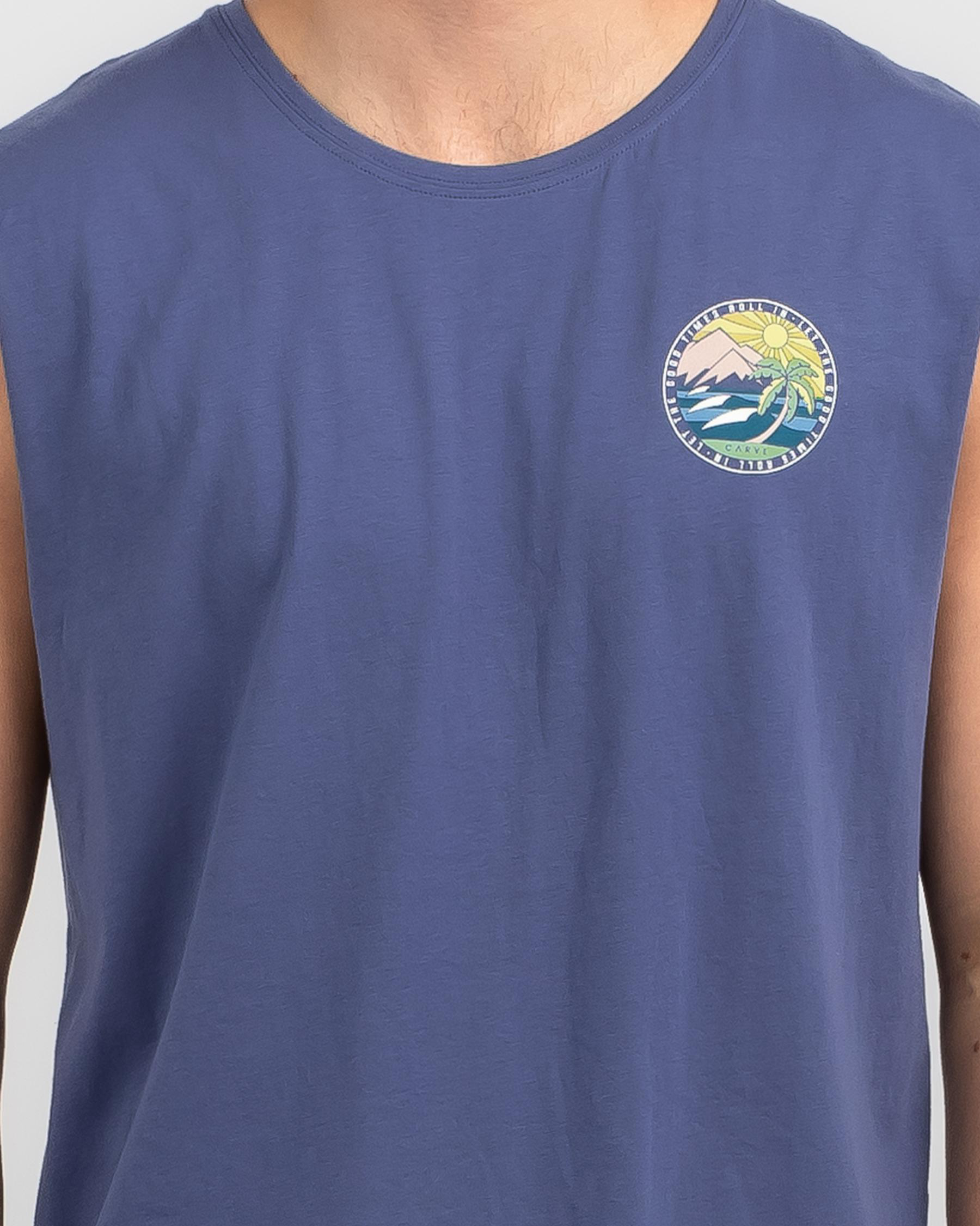 Shop Carve Sun 'N' Surf Muscle Tank In Indigo - Fast Shipping & Easy ...