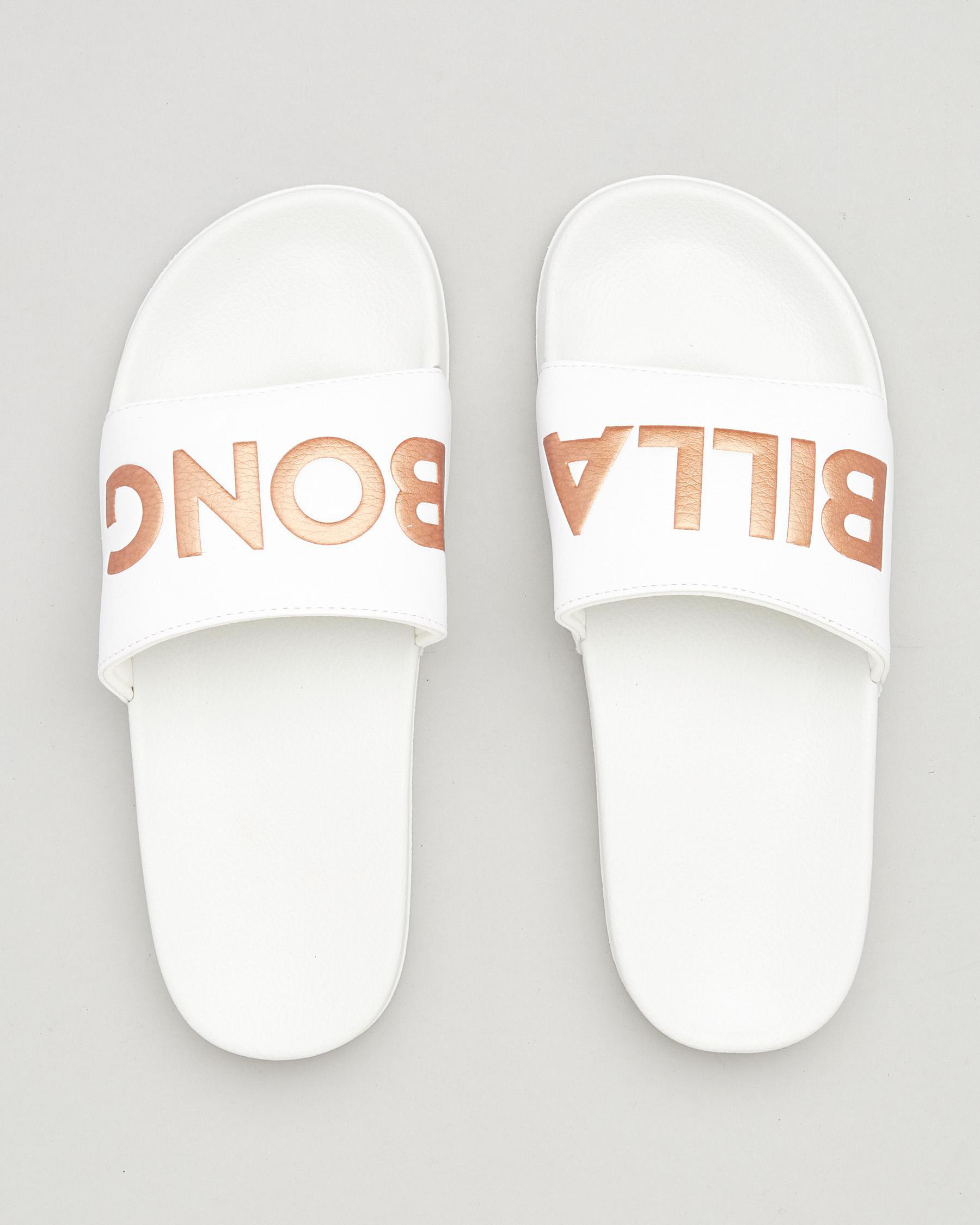 Shop Billabong Legacy Slide Sandals In White - Fast Shipping & Easy ...