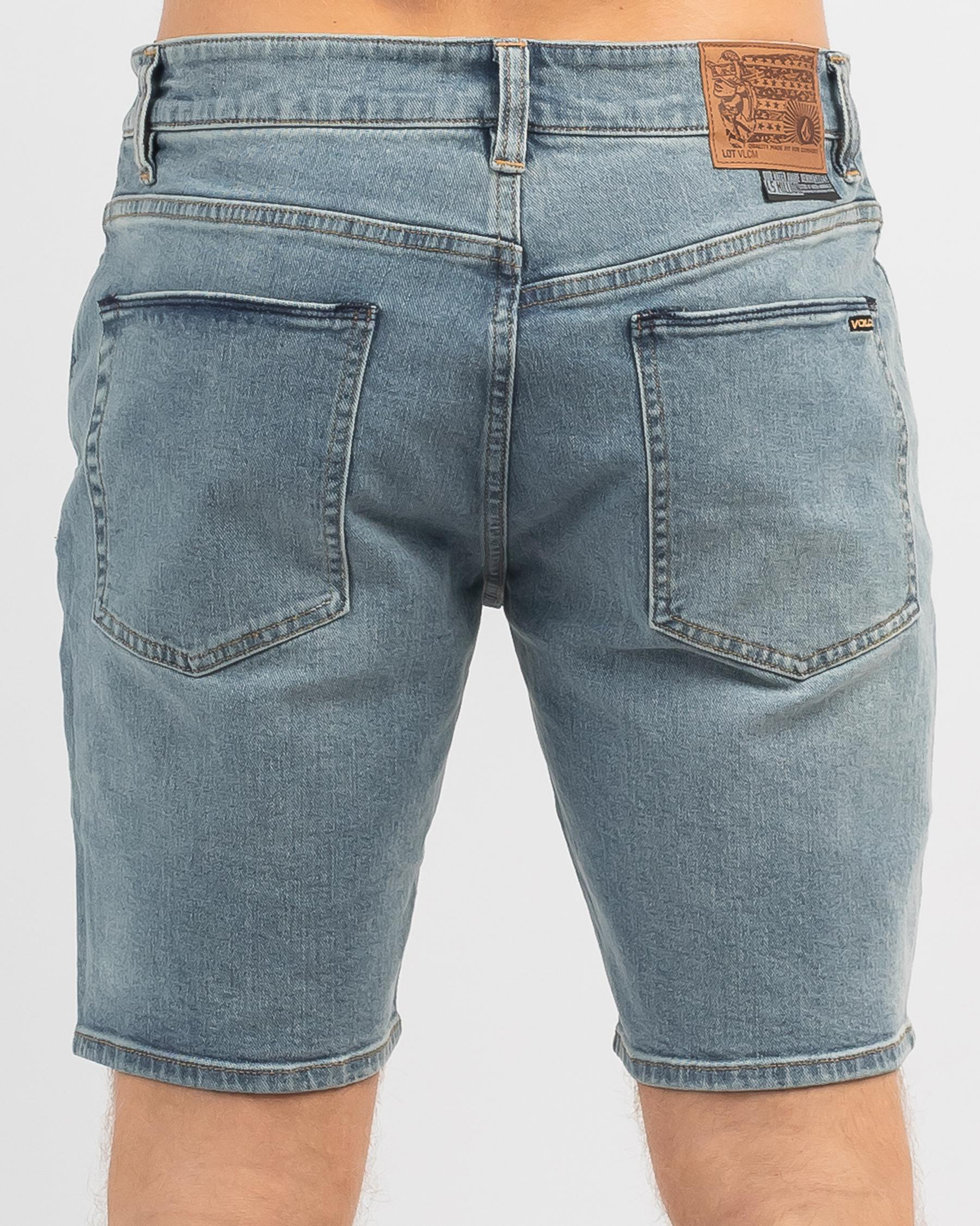 Shop Volcom Solver 19" Denim Shorts In Old Town Indigo - Fast Shipping ...