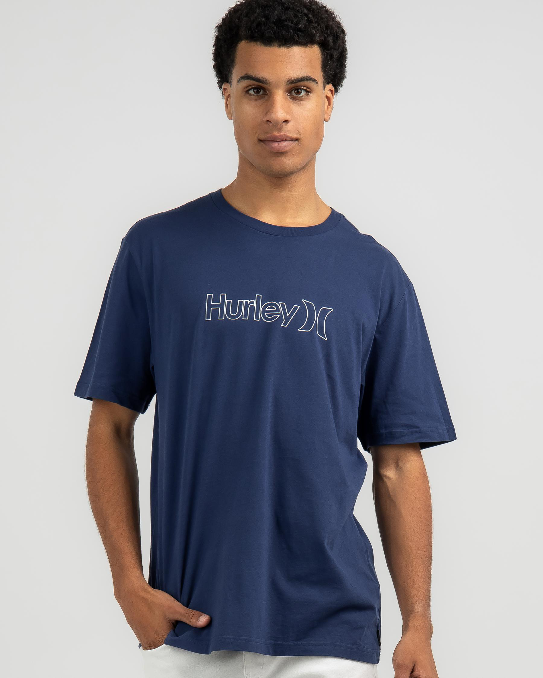 Shop Hurley Outline T-Shirt In Insignia Blue - Fast Shipping & Easy ...