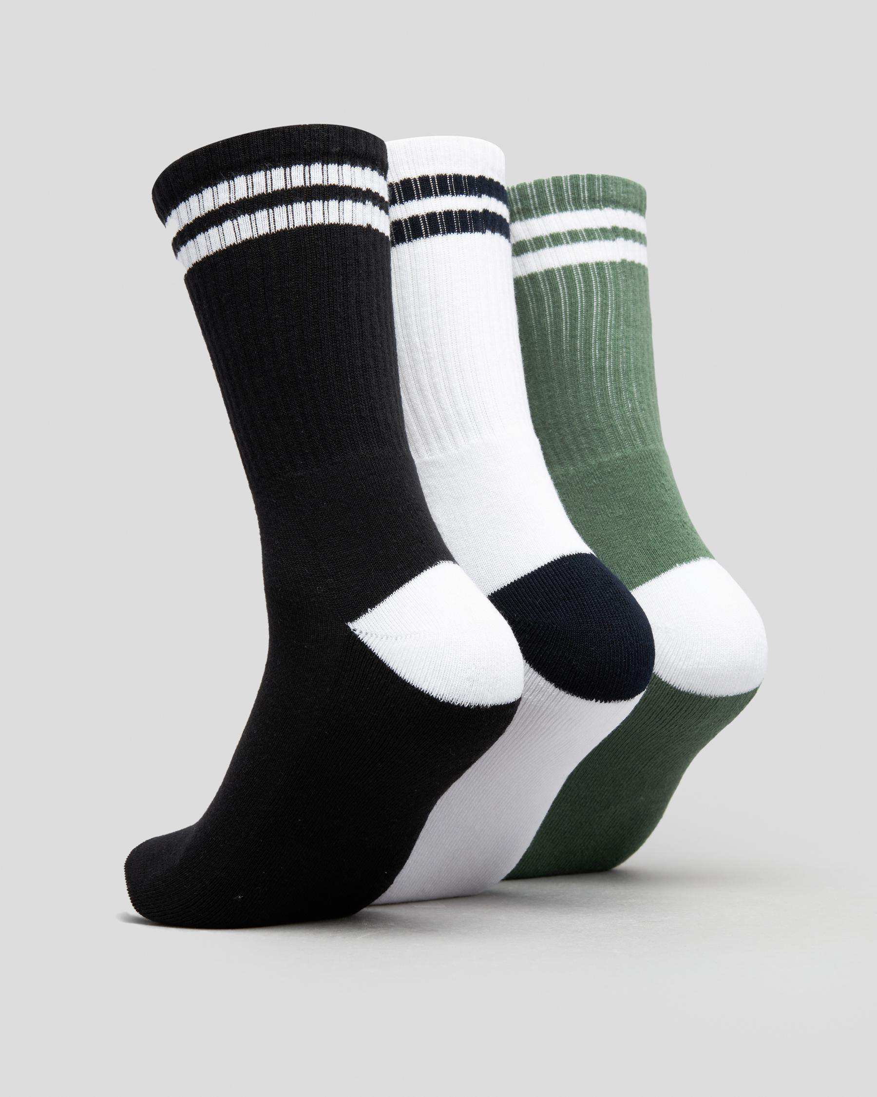 Shop Stussy Slugger Stripe Socks 3 Pack In Multi - Fast Shipping & Easy ...