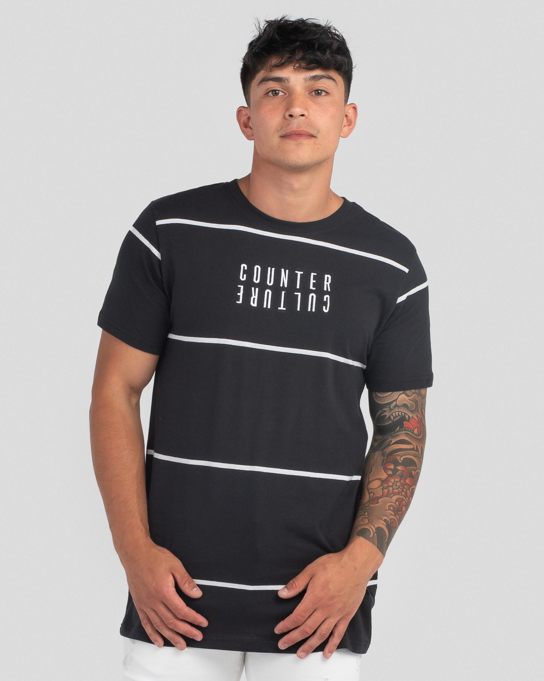 Shop Counter Culture Convex T-Shirt In Black/white - Fast Shipping ...