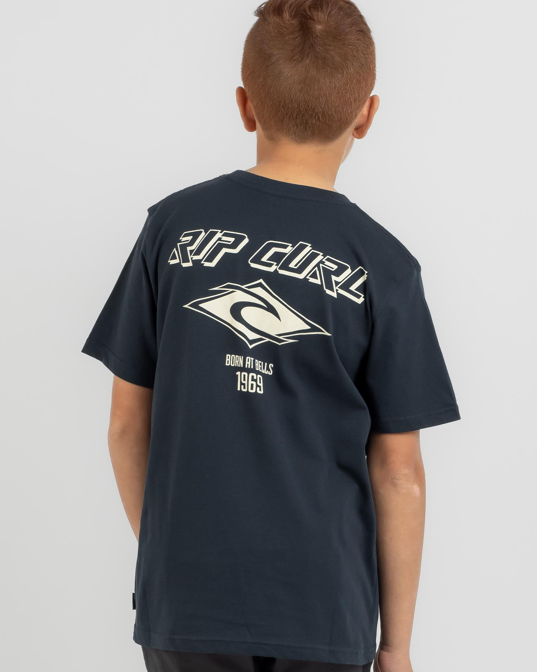 Shop Rip Curl Boys' Fade Out Icon T-Shirt In Dark Navy - Fast Shipping ...