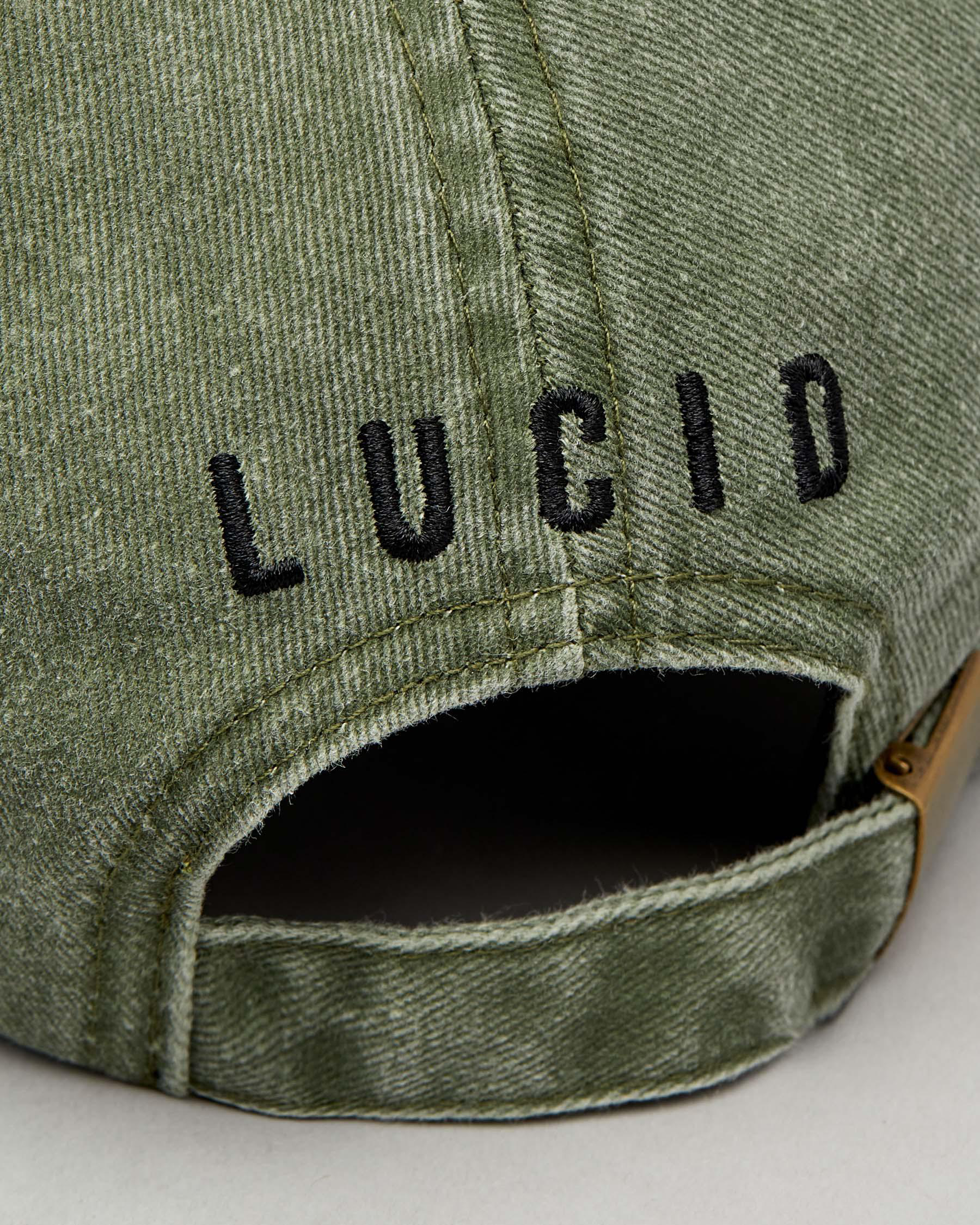 Shop Lucid Washed Up Dad Cap In Washed Olive - Fast Shipping & Easy ...