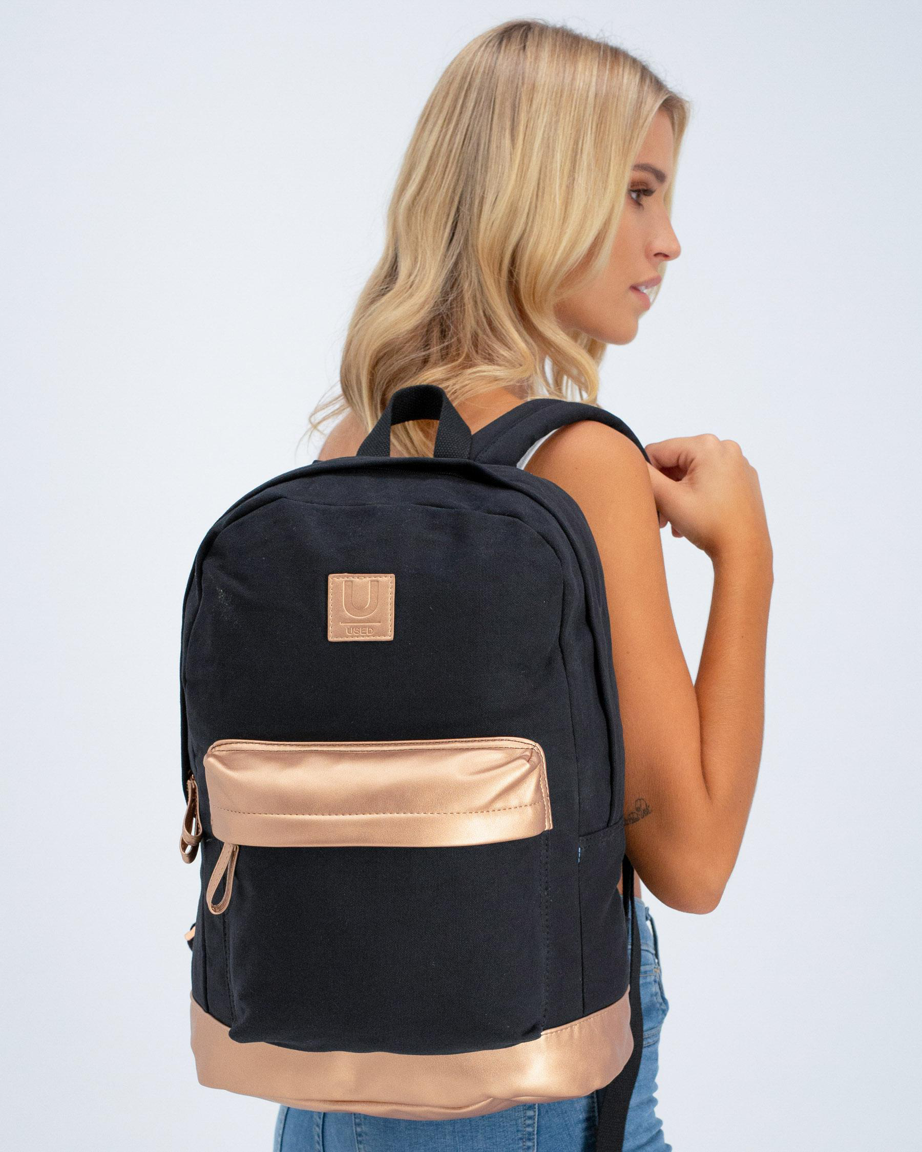 Shop Used May Backpack In Black/rose Gold - Fast Shipping & Easy ...