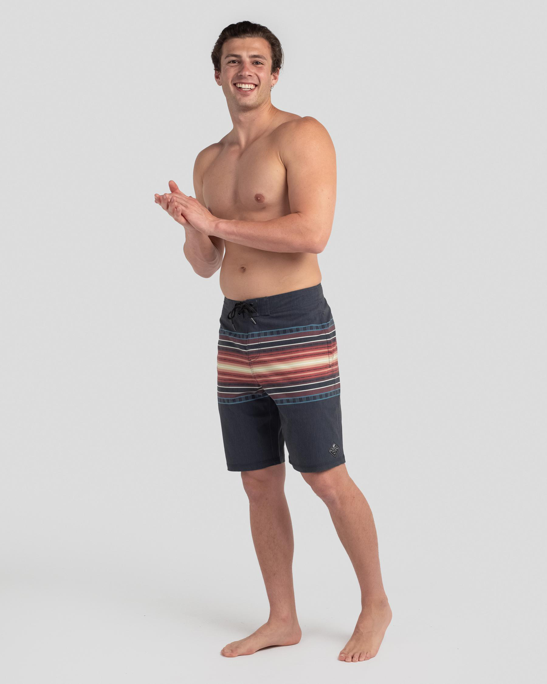 Shop Skylark Linear Board Shorts In Navy - Fast Shipping & Easy Returns ...