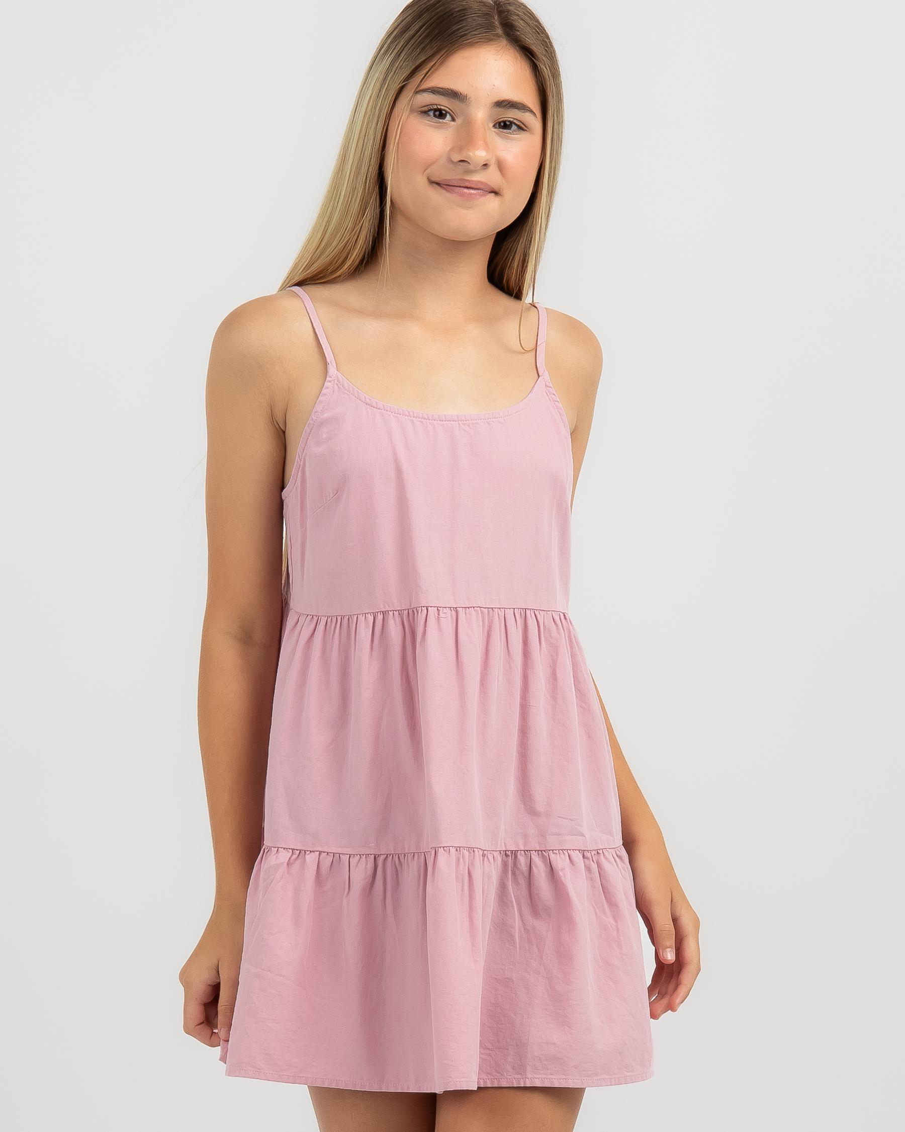 Shop Rusty Girls' Sweet Water Slip Dress In Fondant Pink - Fast ...