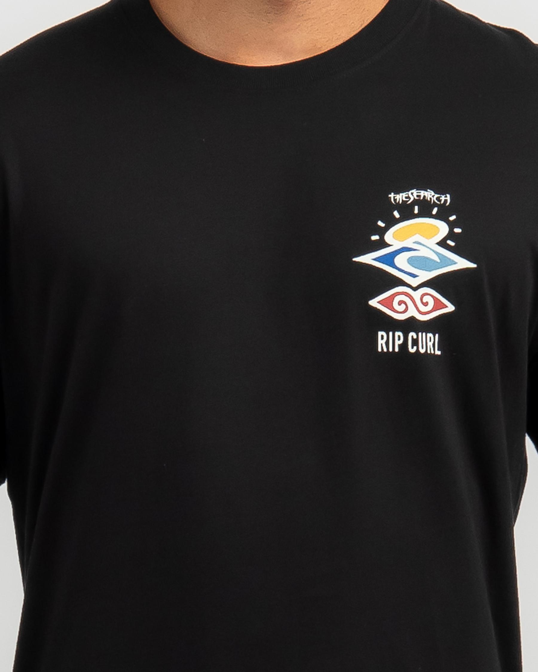 Shop Rip Curl Search Icon T-Shirt In Black - Fast Shipping & Easy ...