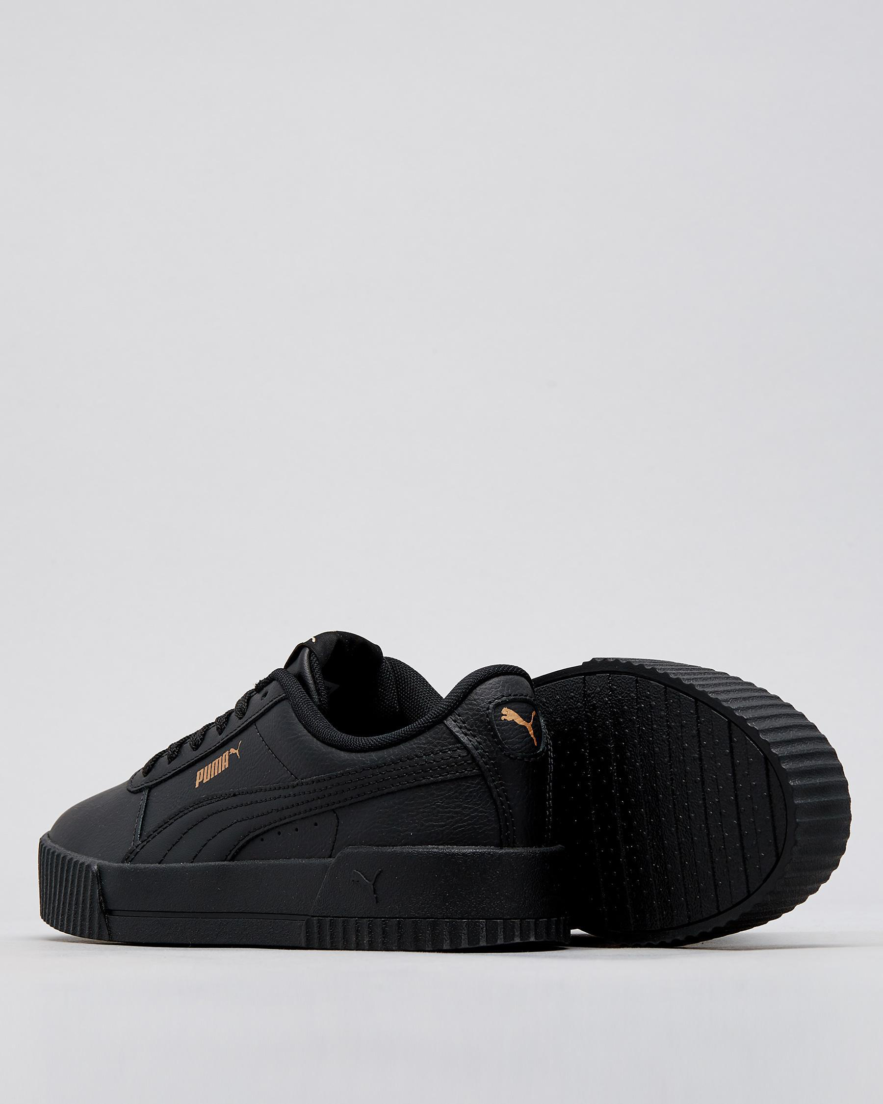 Shop Puma Womens Carina Lift Shoes In Black/black/gold - Fast Shipping ...
