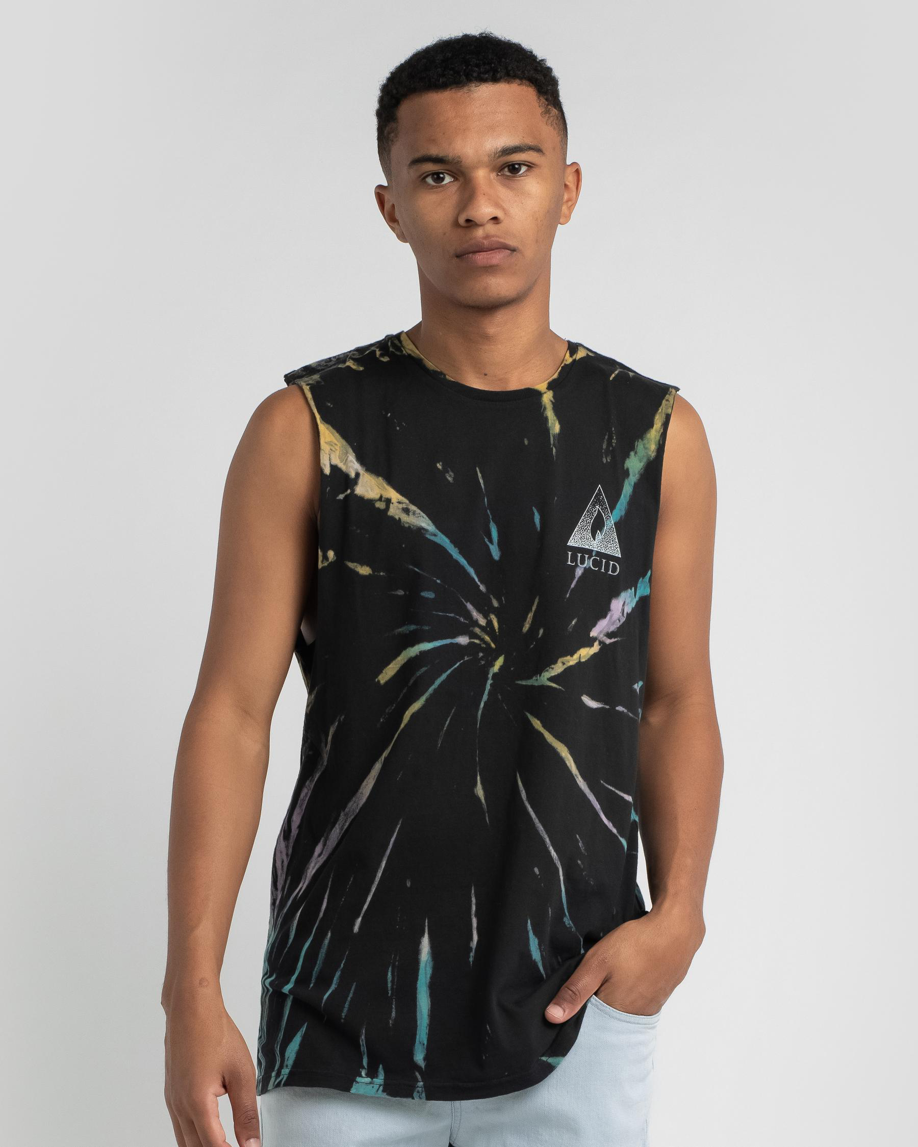 Shop Lucid Crypt Muscle Tank In Tie Dye - Fast Shipping & Easy Returns ...