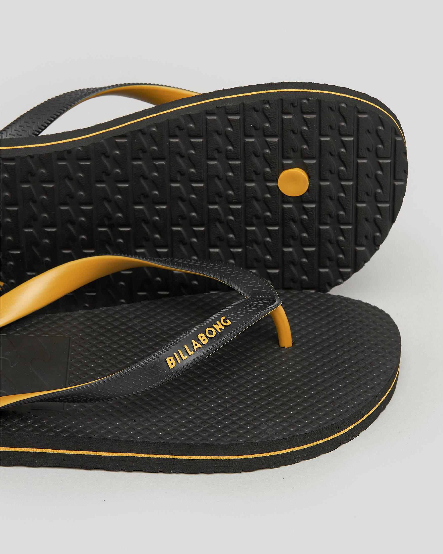 Shop Billabong Lowdown Splice Thongs In Black/tan - Fast Shipping ...